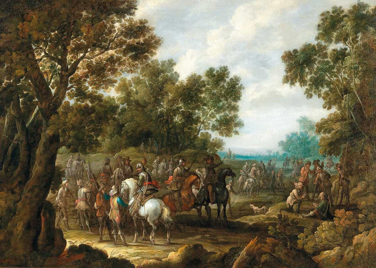 'Military Encampment in a Forest Landscape' Poster, picture, metal ...