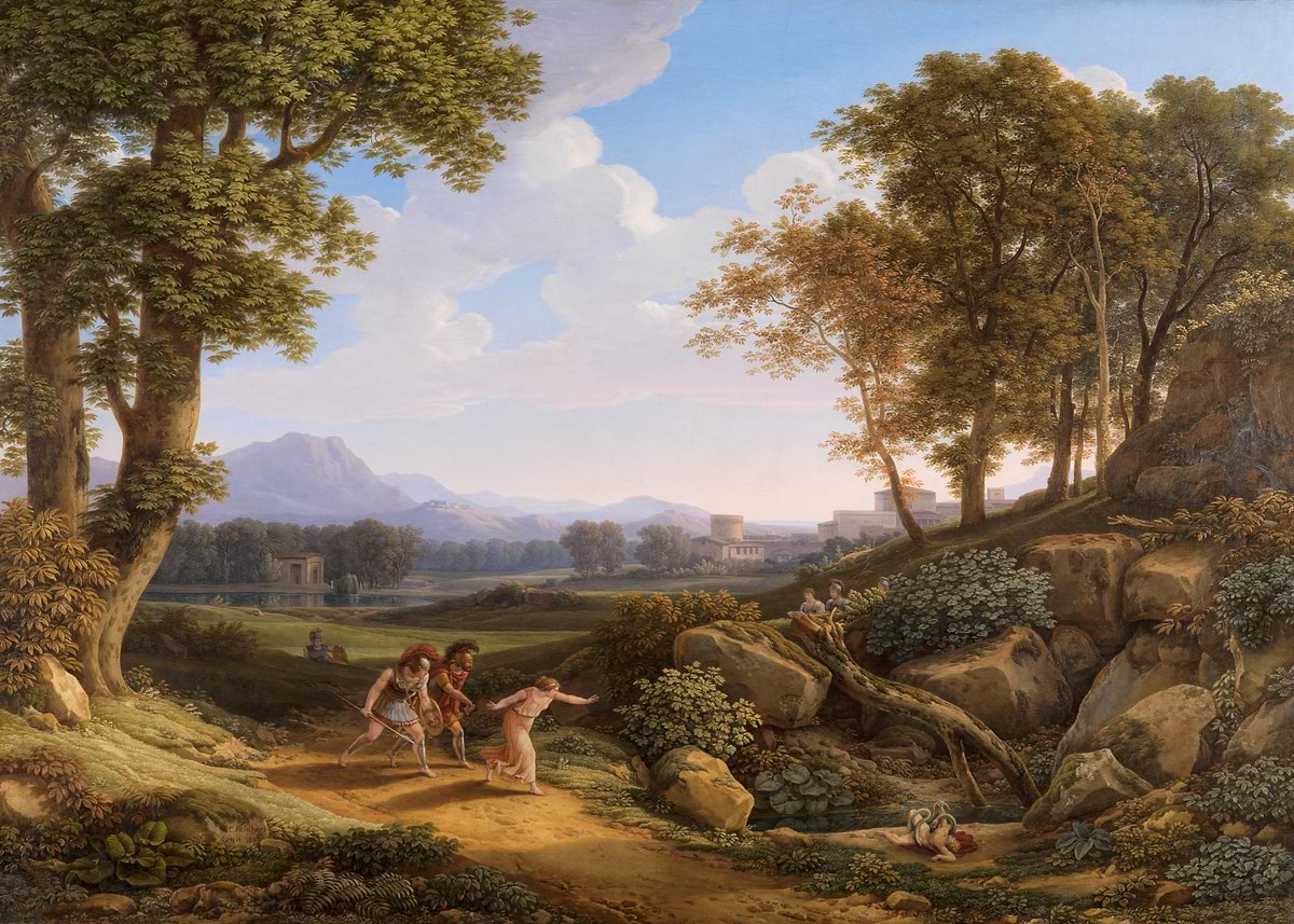 'Classical Landscape with Figures' Poster, picture, metal print, paint ...