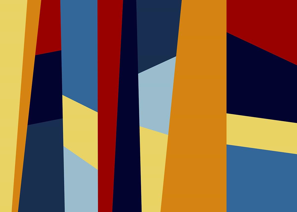 'Abstract Geometric Color Block Design' Poster, picture, metal print ...