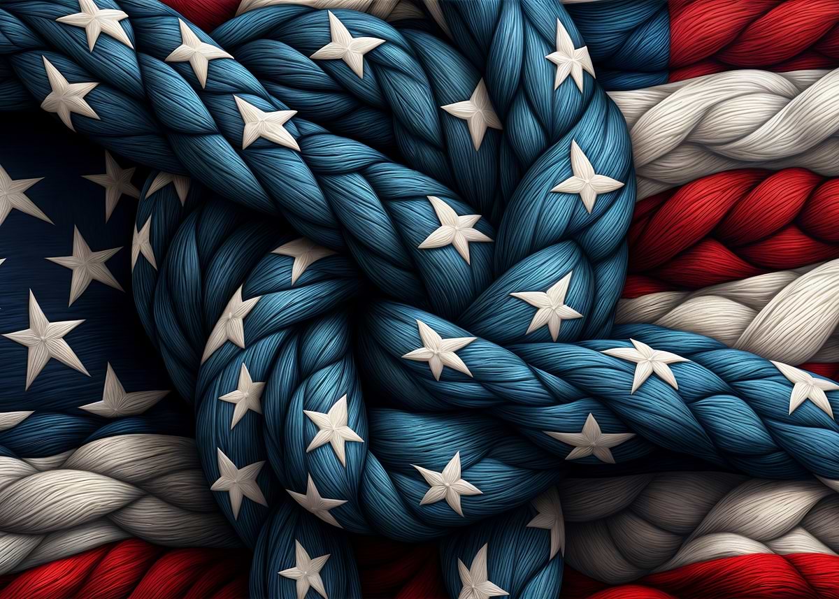 'American Flag Knot' Poster, picture, metal print, paint by Quique ...
