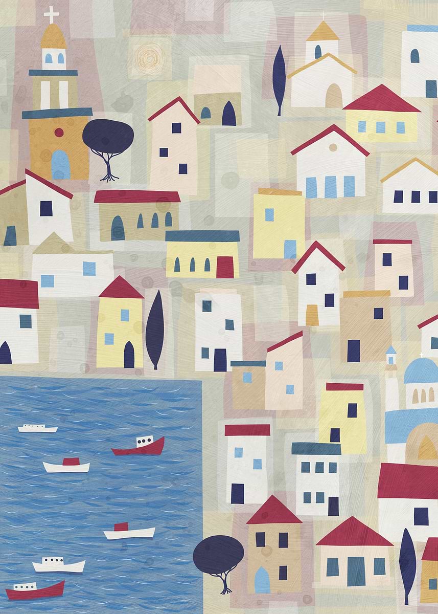 'Halki' Poster, picture, metal print, paint by Nic Squirrell | Displate