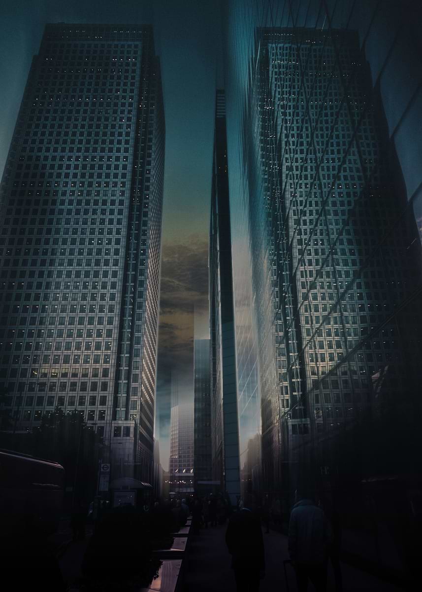 'Two Towers' Poster, picture, metal print, paint by Andrew Proudlove ...
