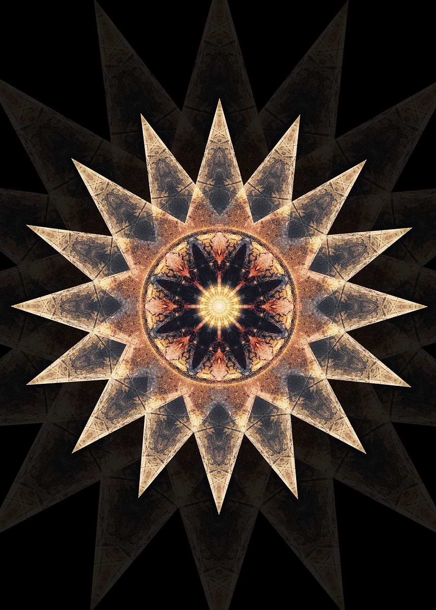 'star mandala' Poster, picture, metal print, paint by Filippo B | Displate