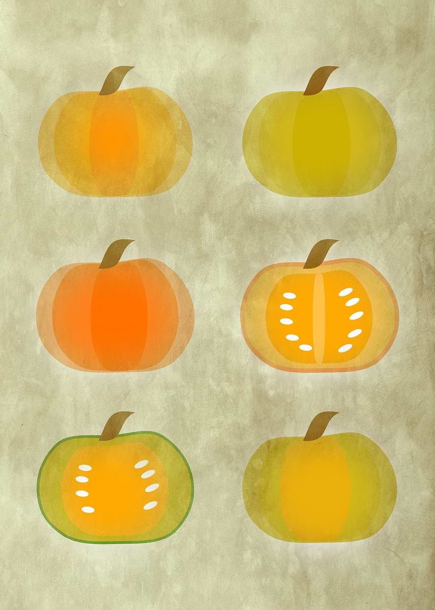 'Pumpkins' Poster, picture, metal print, paint by aRT sKRATCHES | Displate