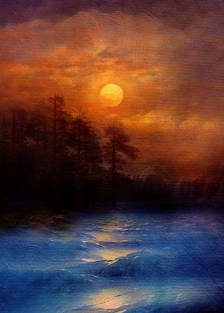 'Hope in the blue water' Poster, picture, metal print, paint by Viviana ...