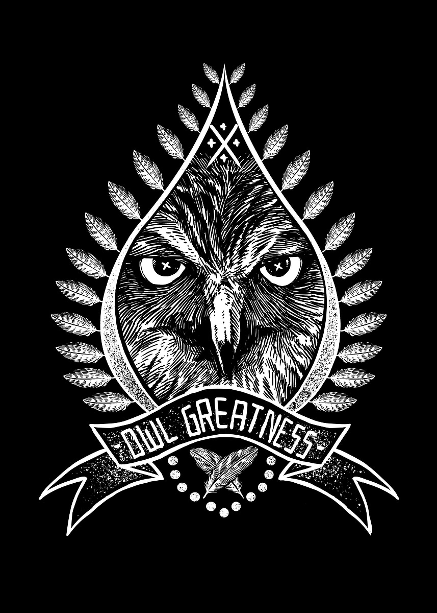 'Owl greatness' Poster, picture, metal print, paint by design by ...