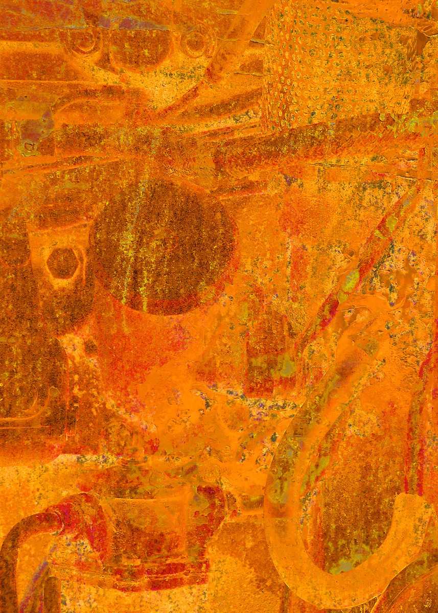 'Abstract in Orange' Poster, picture, metal print, paint by MIRIMO ...