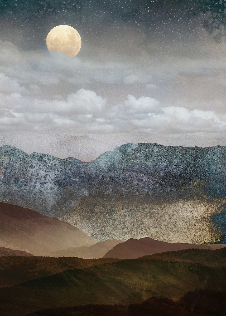 'Purple Mountains' Poster, picture, metal print, paint by SpaceFrog ...