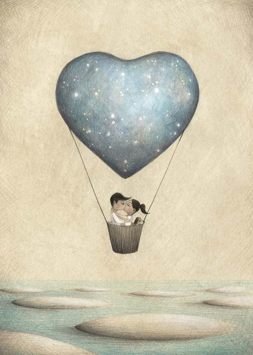 'Romantic scene' Poster, picture, metal print, paint by Francesca Dafne ...