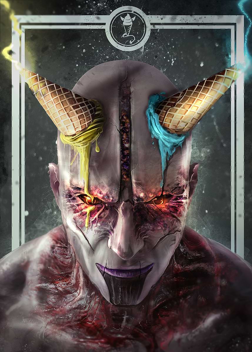 'Ice cream demon ' Poster, picture, metal print, paint by Oscar Camacho ...