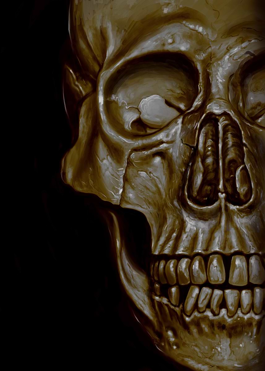 'Skulled - Painting of skull ' Poster, picture, metal print, paint by ...