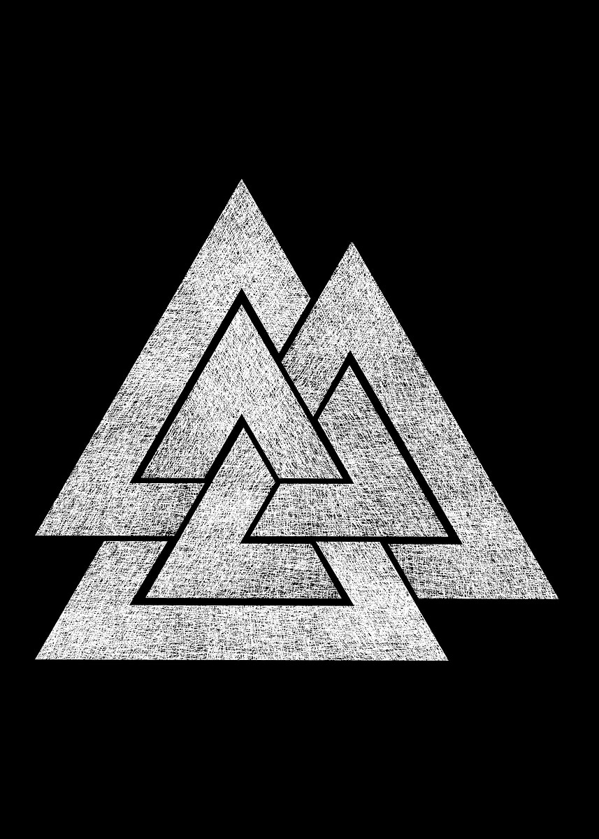 'These three linked triangles for the Valknut. An old No ... ' Poster ...
