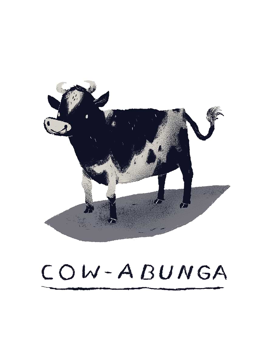 'cow-abunga!' Poster, picture, metal print, paint by Louis roskosch ...