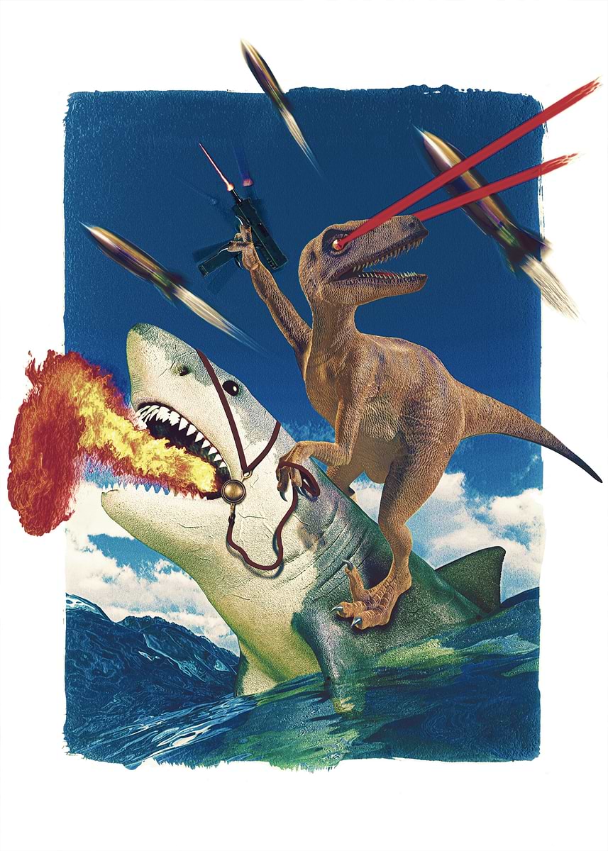 'Crazy Raptor' Poster, picture, metal print, paint by Eye Catching Art ...
