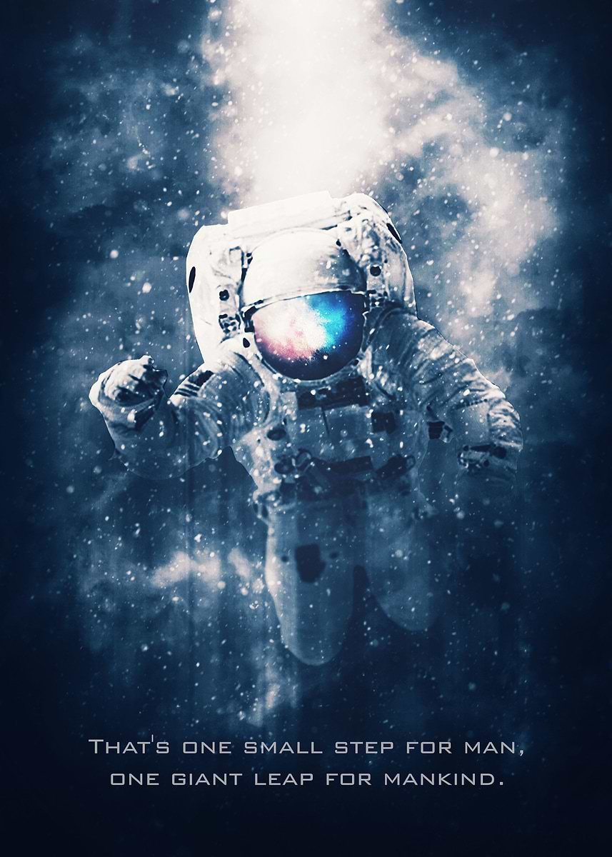 'Astronaut / Tagline' Poster, picture, metal print, paint by Gab ...