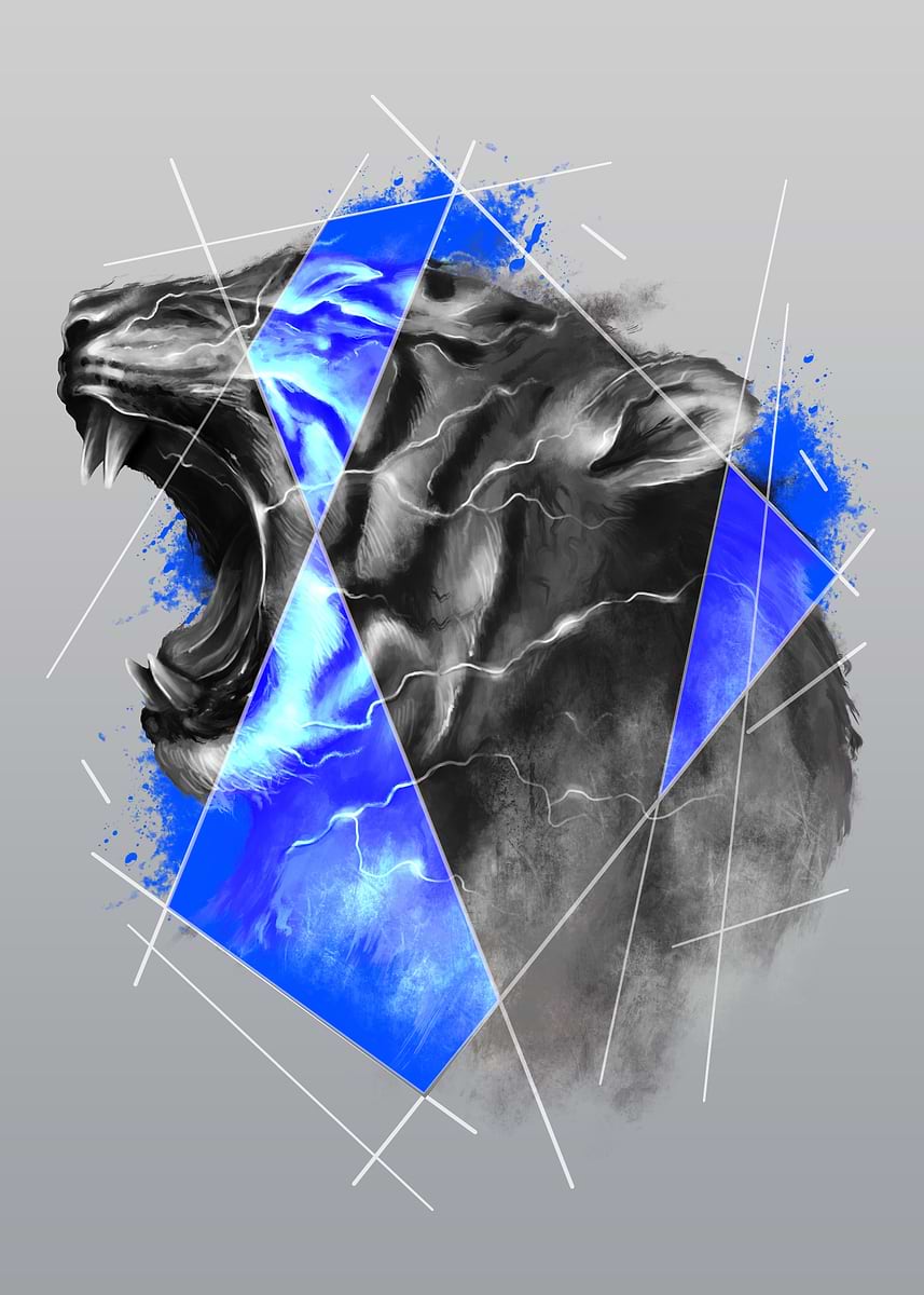 'Electro Tiger' Poster, picture, metal print, paint by Lou Patrick ...