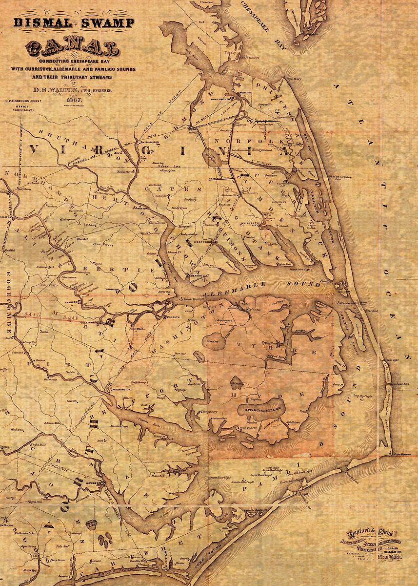 'Map of Outer Bank OBX North Carolina 1867' Poster, picture, metal ...