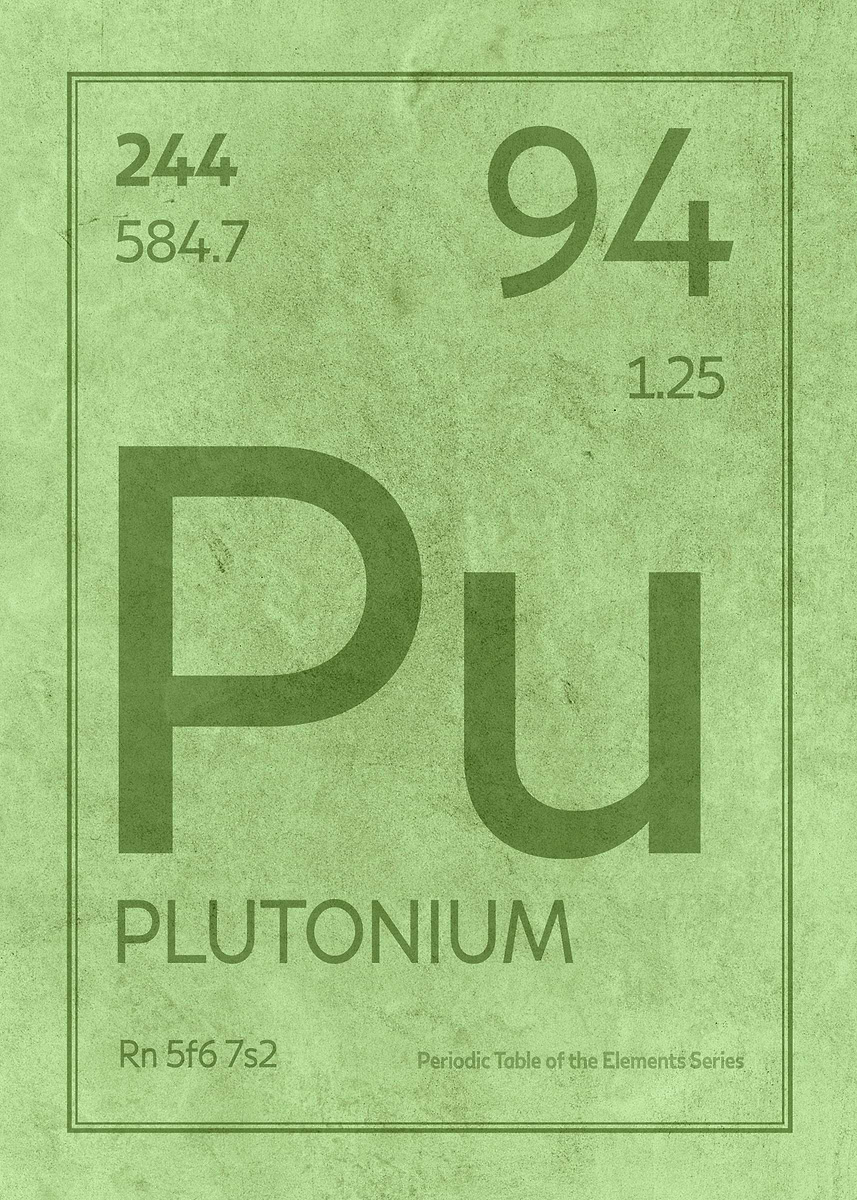 'Plutonium Chemical Symbol' Poster, picture, metal print, paint by ...
