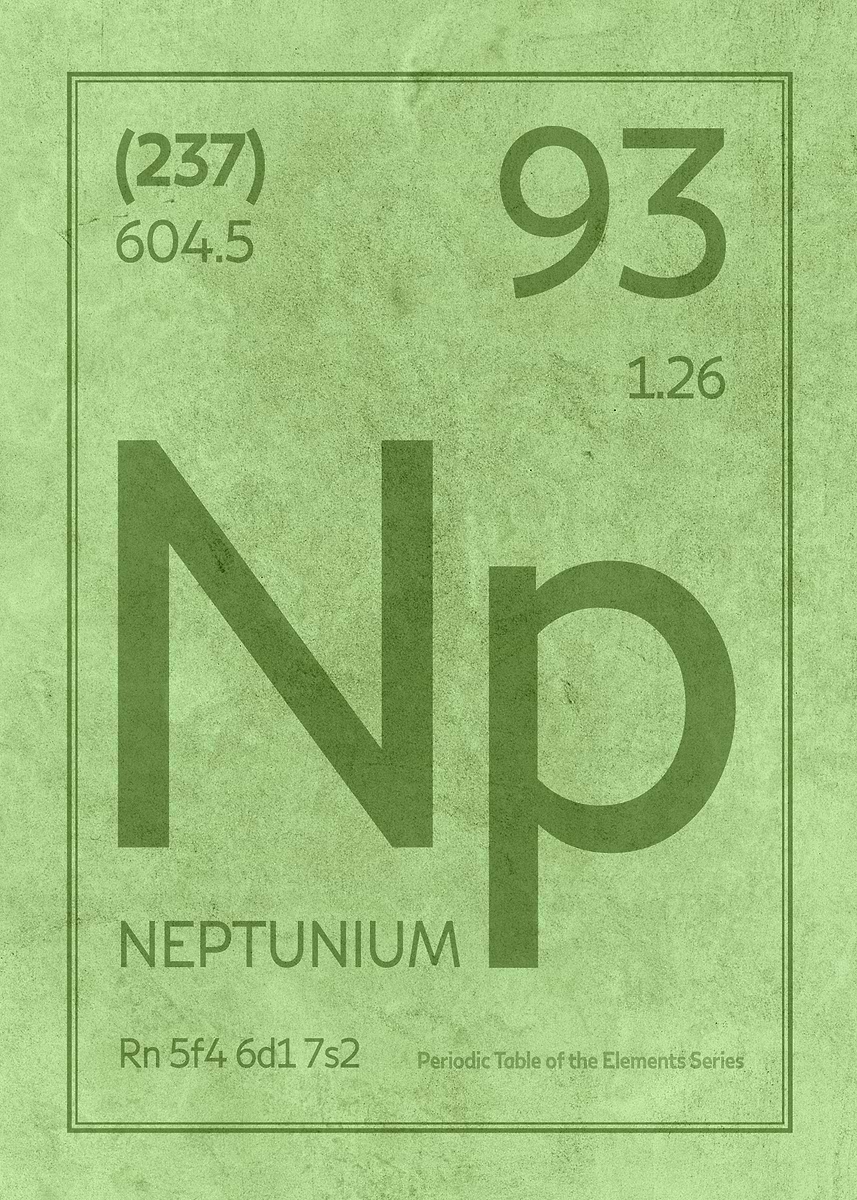 'Neptunium Element Symbol' Poster, picture, metal print, paint by ...