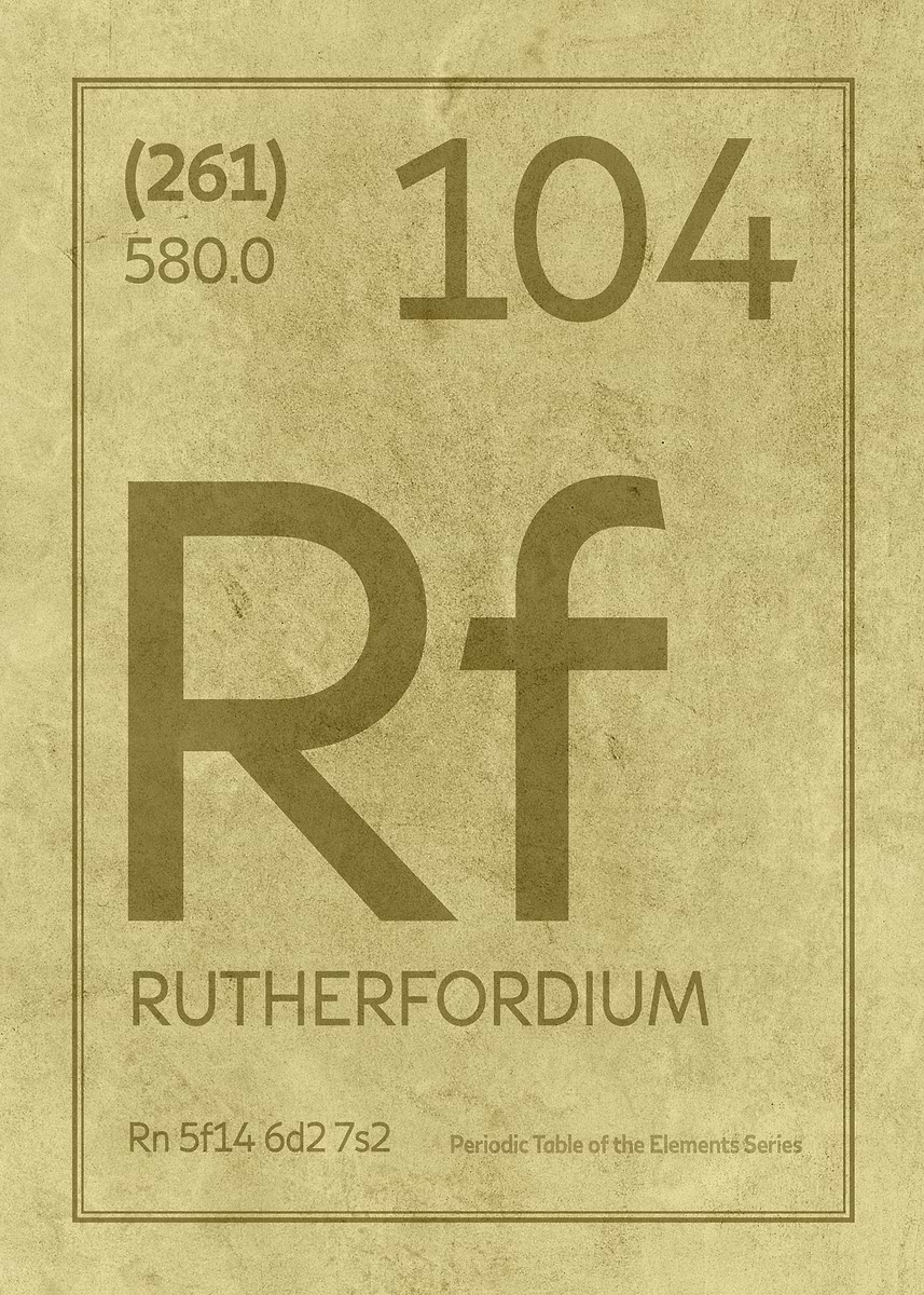'Rutherfordium Element' Poster, picture, metal print, paint by Design ...
