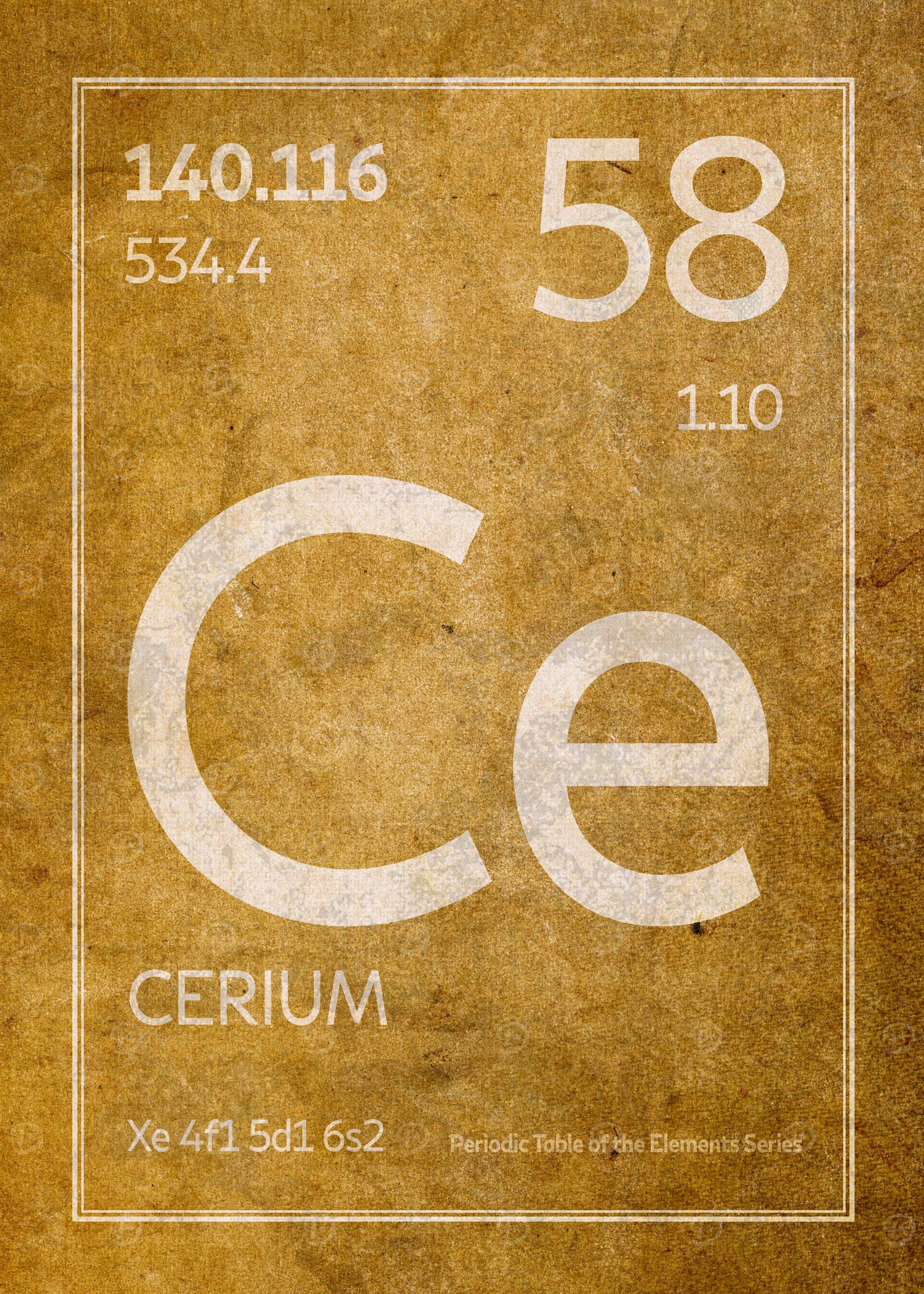 'Cerium Element Symbol' Poster, picture, metal print, paint by Design ...