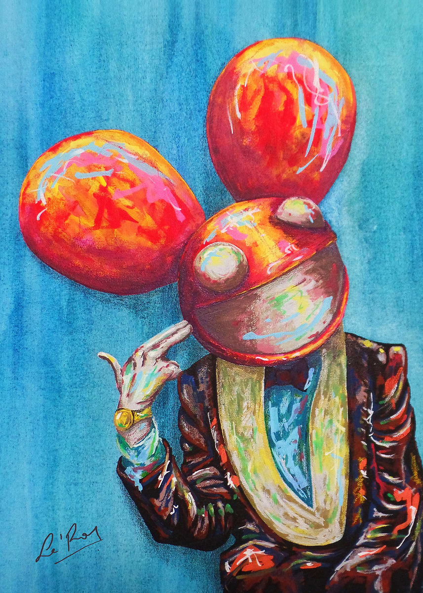 'Deadmau5 - Blue' Poster, picture, metal print, paint by Roy Flores ...