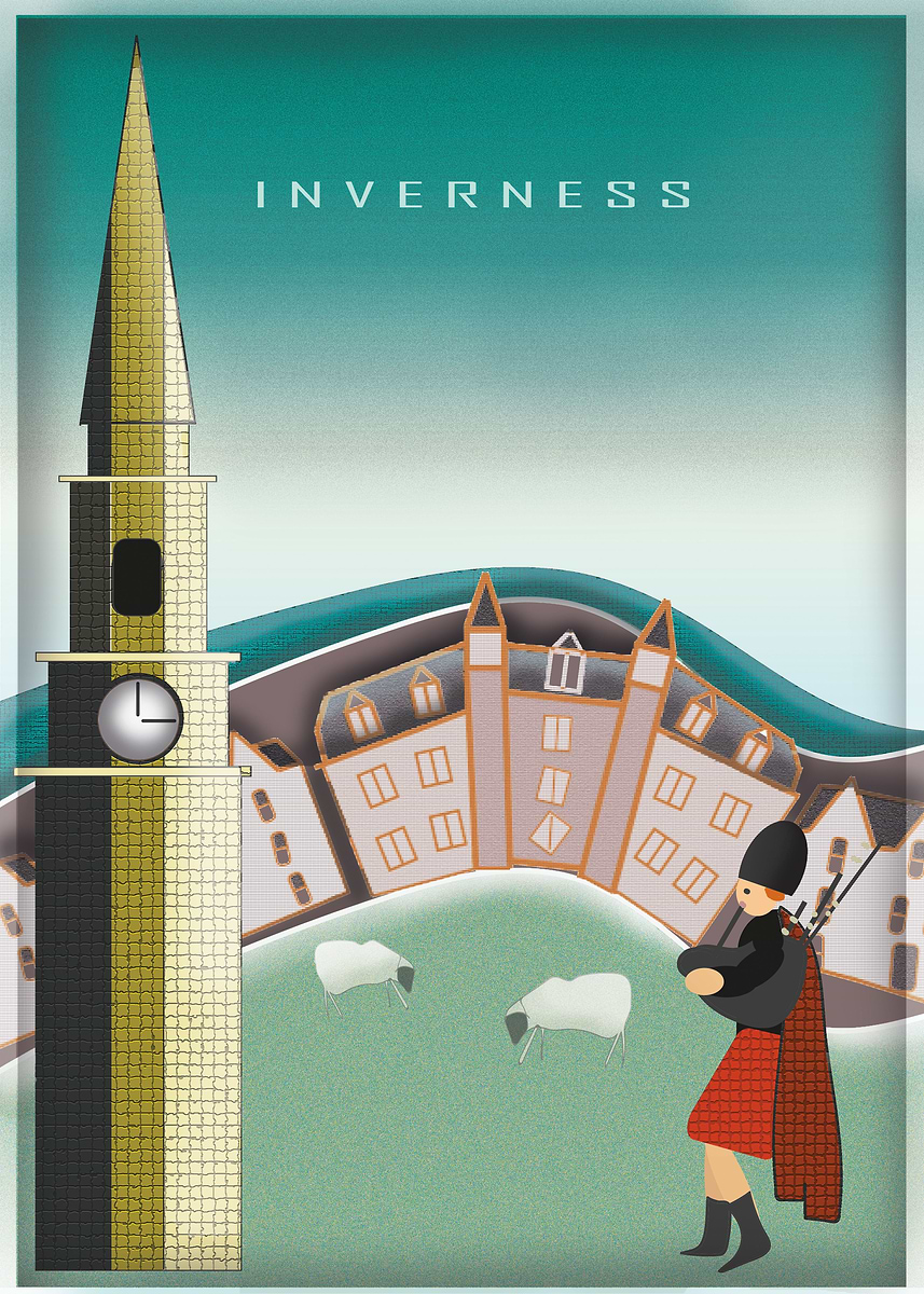 'Inverness' Poster, picture, metal print, paint by 5ba3b3b5d707e | Displate
