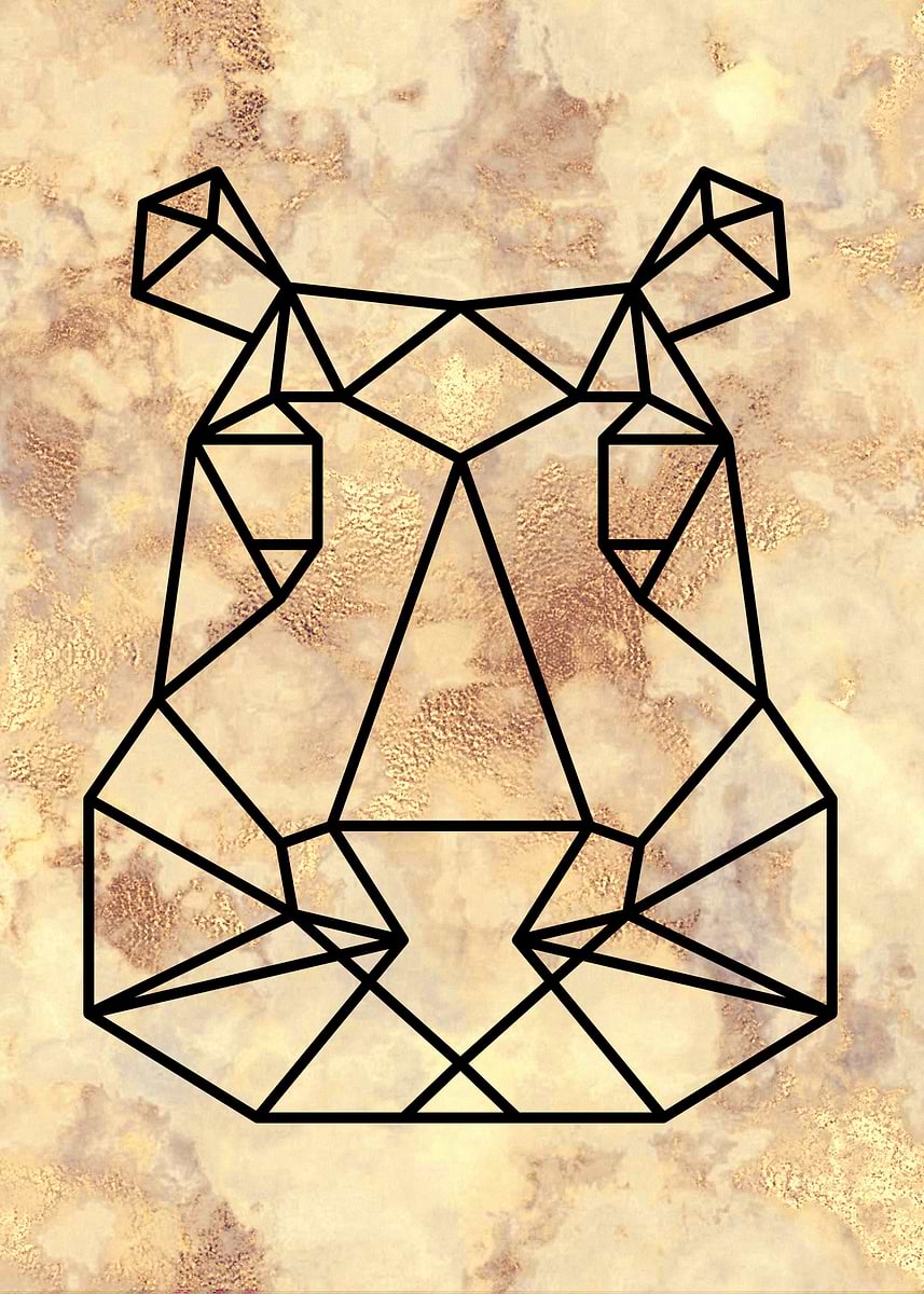 'Geometric Hippo Art' Poster, picture, metal print, paint by Enchanted ...