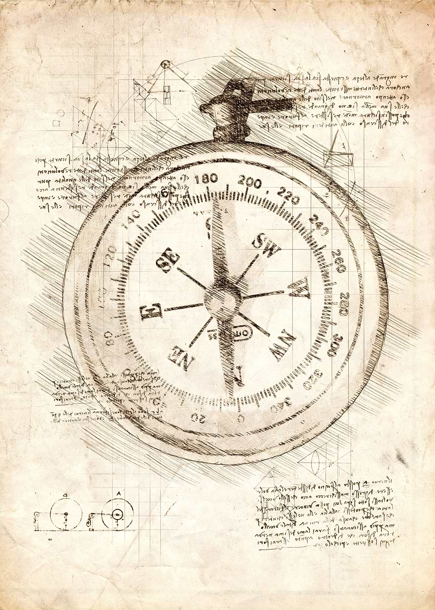 'Compass' Poster, picture, metal print, paint by Cornel Vlad | Displate