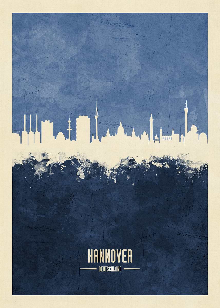 ' Hannover Germany Skyline' Poster, picture, metal print, paint by ...