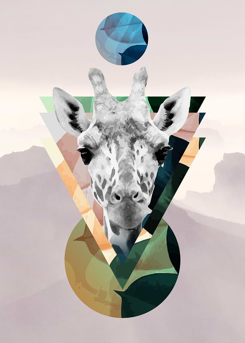'Sacred Giraffe ' Poster, picture, metal print, paint by Primitive Art ...