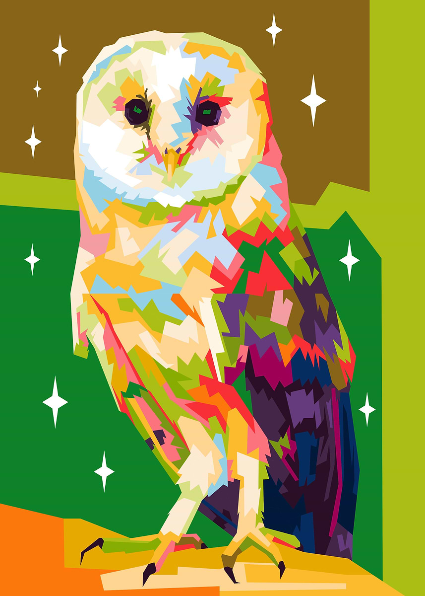 'Colorful Owl' Poster, picture, metal print, paint by Muhammad Asnan ...