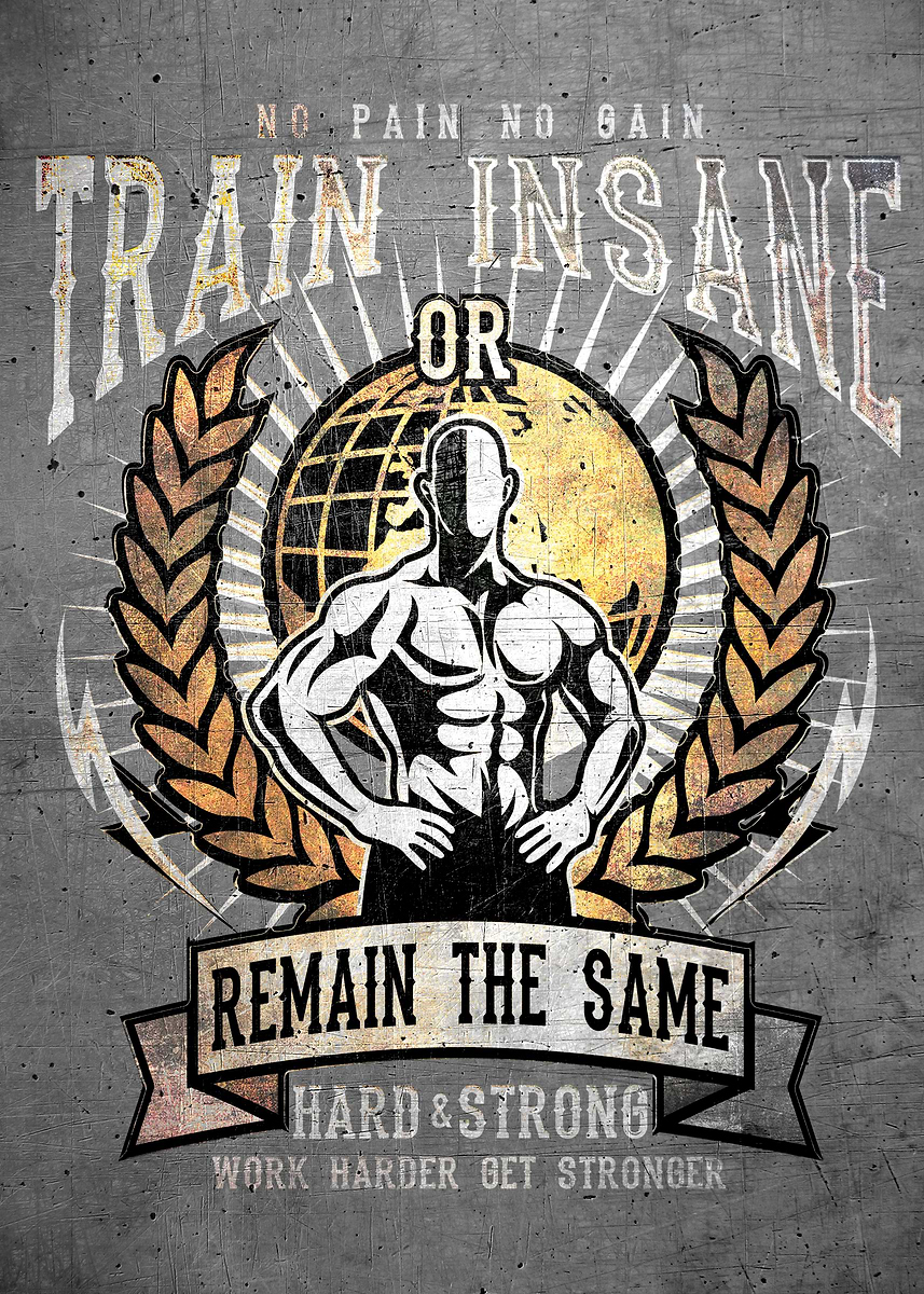 'Train Hard' Poster, picture, metal print, paint by М Damyanov | Displate
