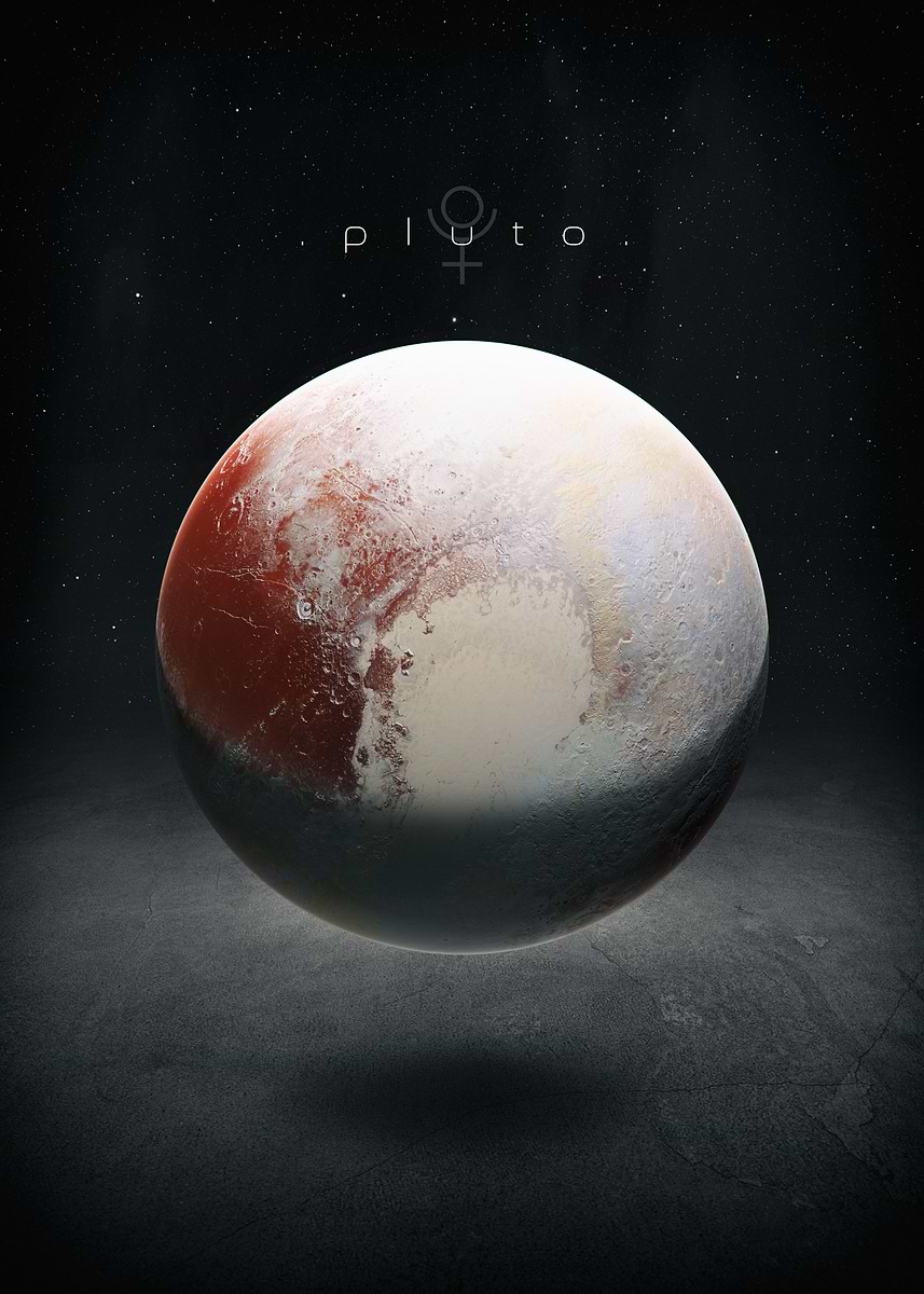 'Pluto' Poster, picture, metal print, paint by Tobias Roetsch | Displate