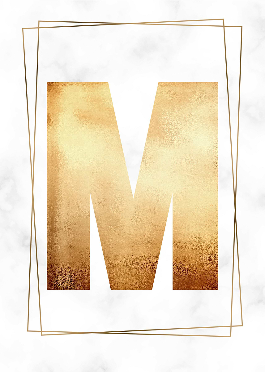 'LETTER M' Poster, picture, metal print, paint by EKGH ArtStudio | Displate