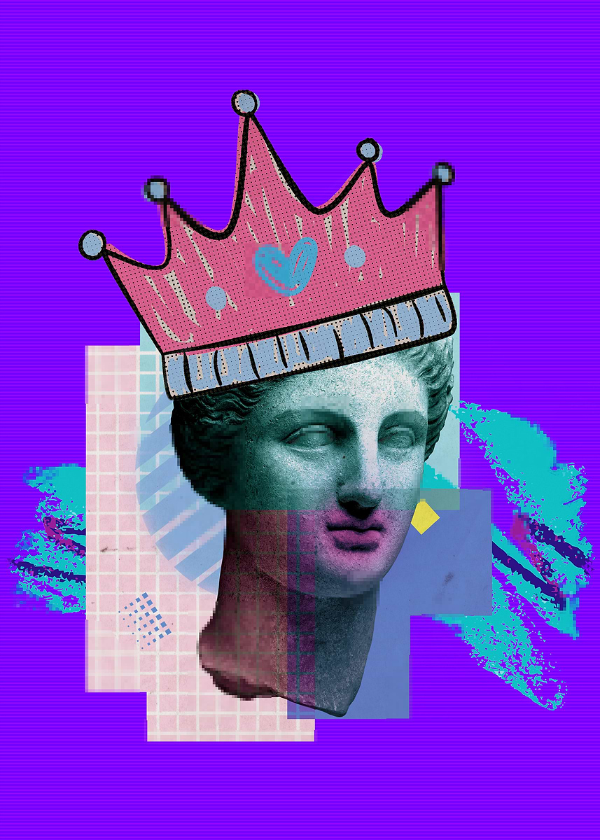 'The Crown Queen Vaporwave ' Poster, picture, metal print, paint by ...