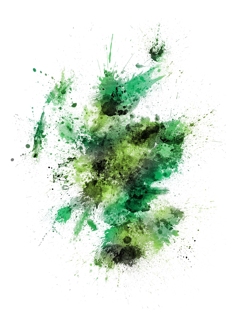 'Scotland Splash Map' Poster, picture, metal print, paint by Michael ...