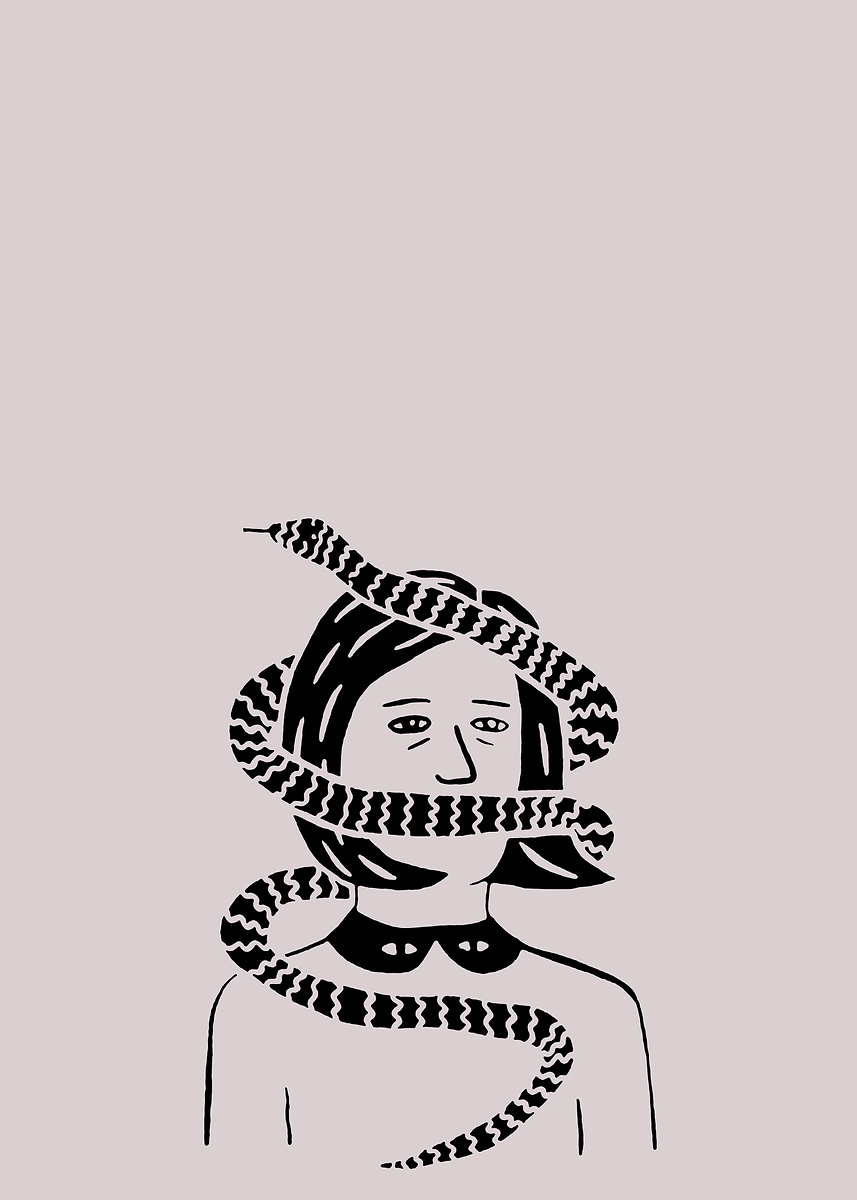 'People And Snake 2' Poster, picture, metal print, paint by black ...