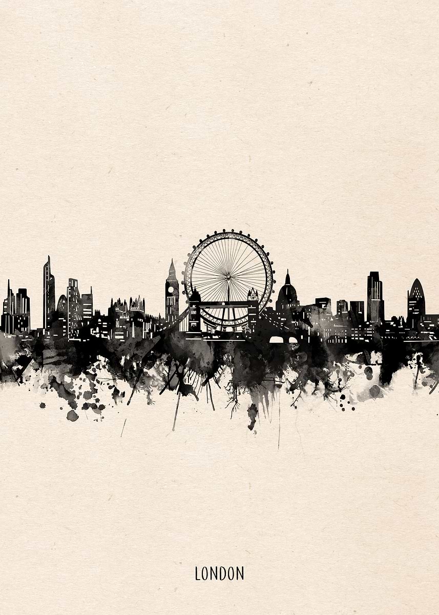 'london city portrait' Poster, picture, metal print, paint by Bekim Art ...