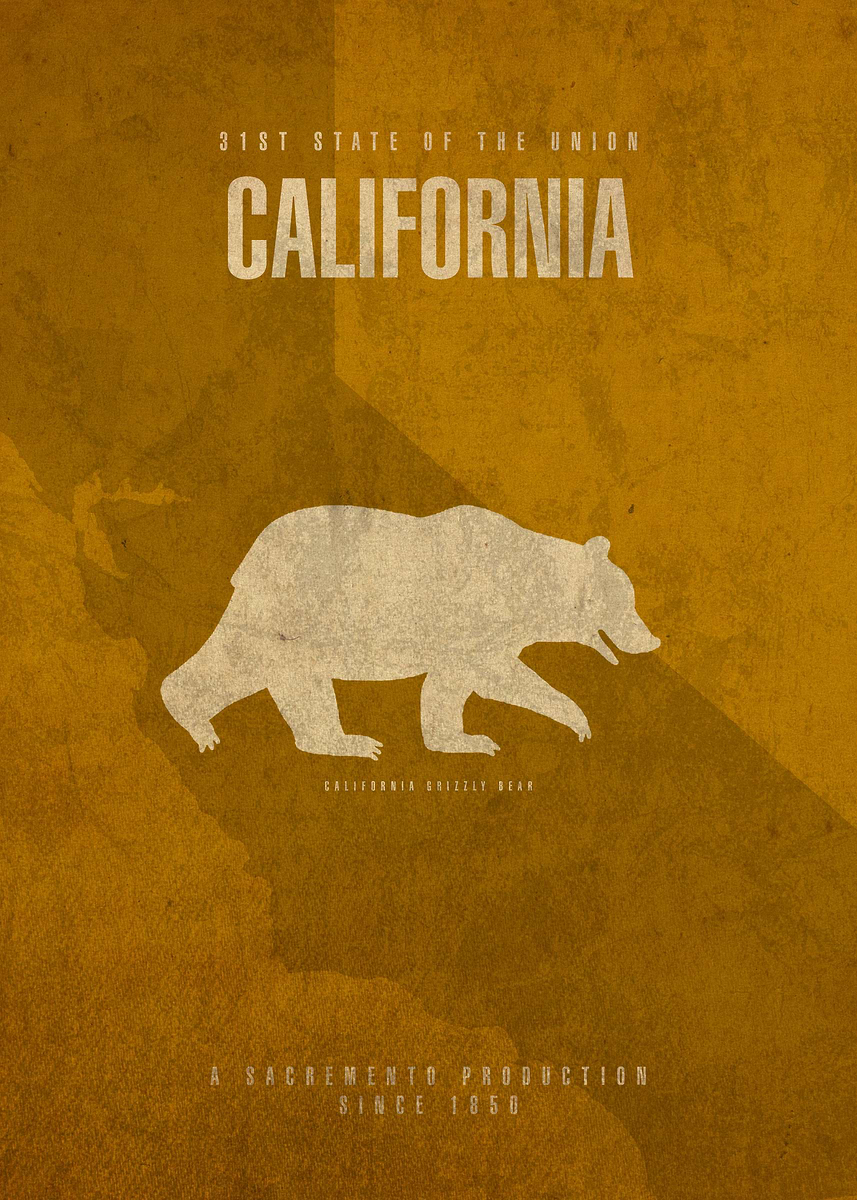 'California State Facts' Poster, picture, metal print, paint by Design ...
