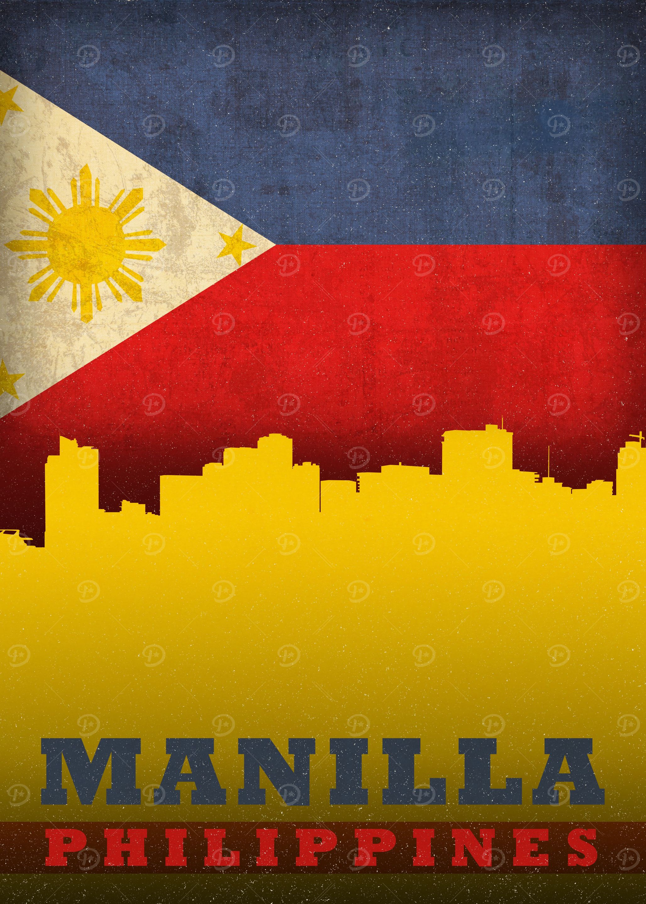 'Manilla Philippines' Poster, picture, metal print, paint by Design ...