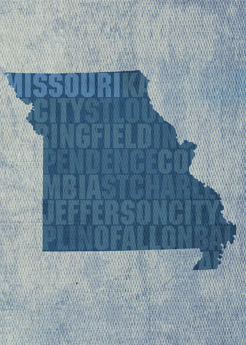 'Missouri State Words' Poster, picture, metal print, paint by Design ...