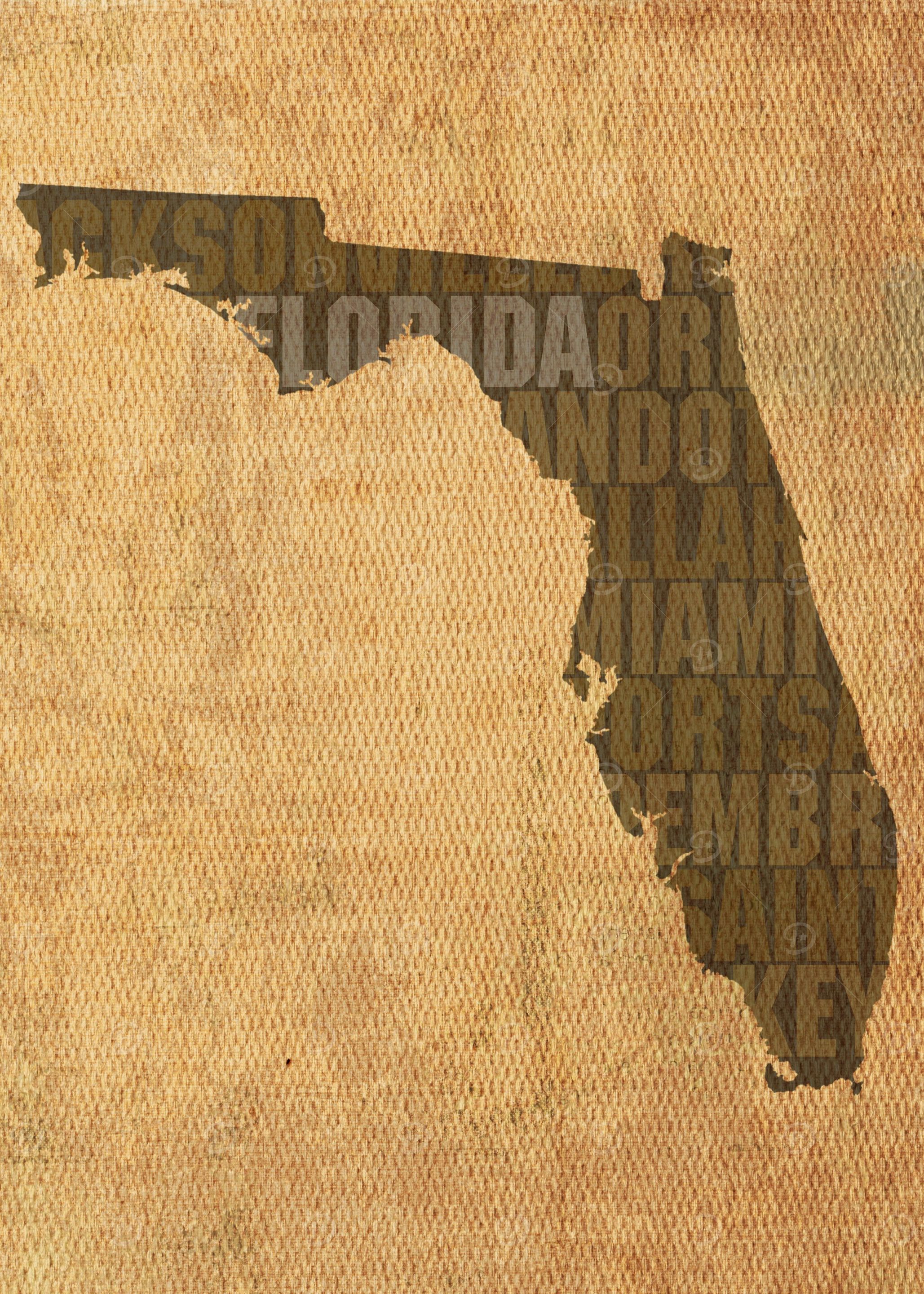 'Florida State Words' Poster, picture, metal print, paint by Design ...