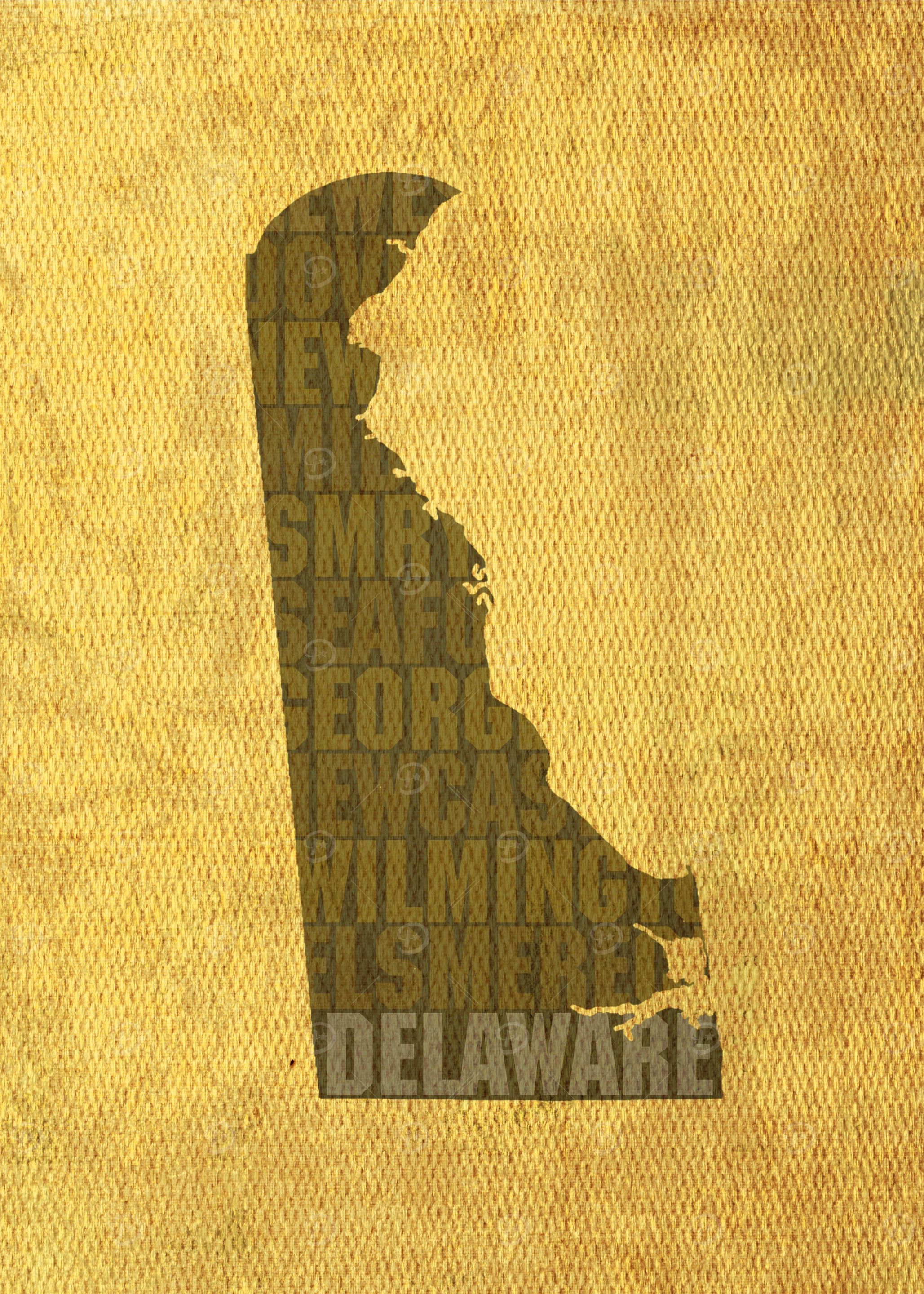 'Delaware State Words' Poster, picture, metal print, paint by Design ...