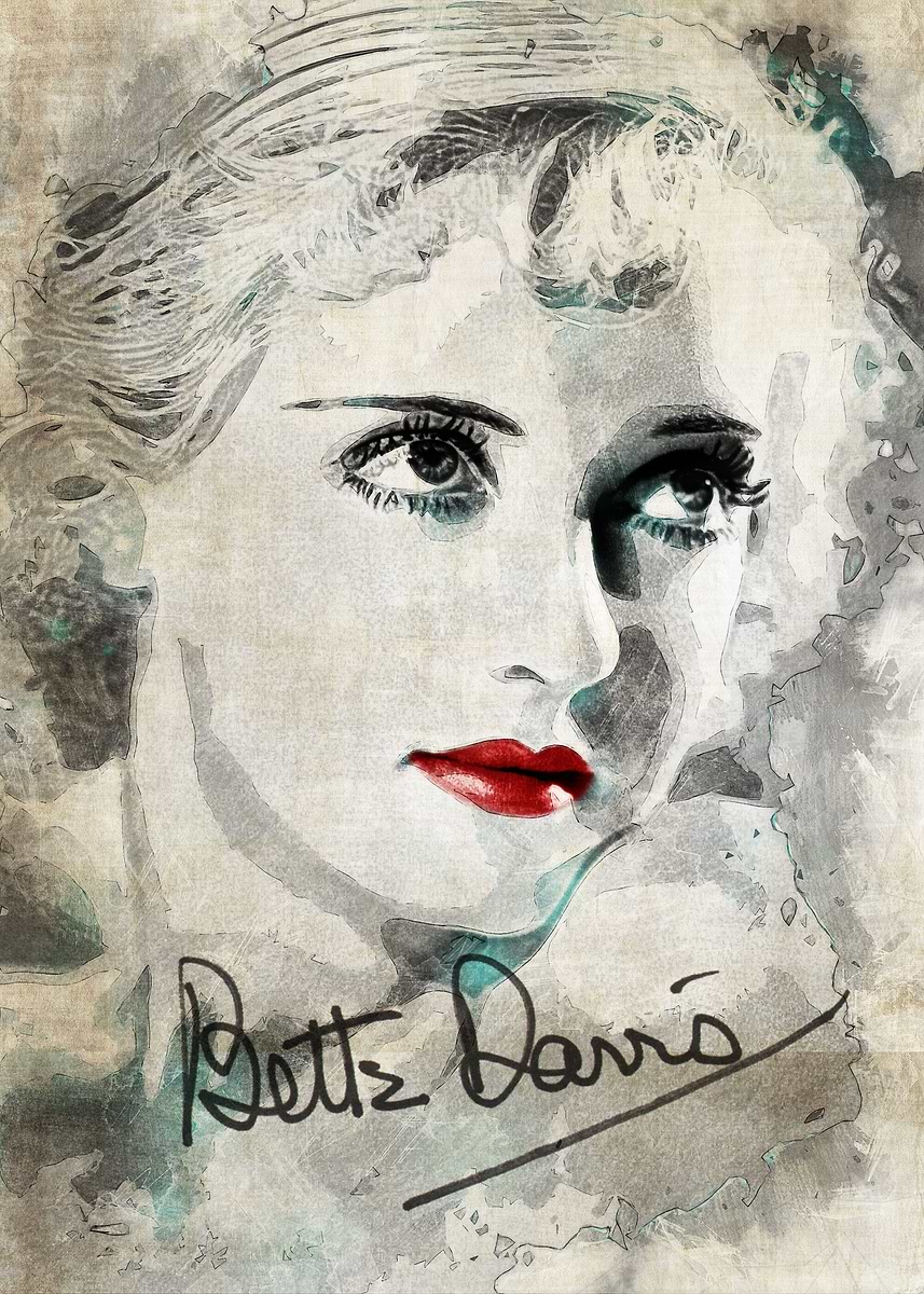 'Bette Davis' Poster, picture, metal print, paint by Petra Rommelfanger ...