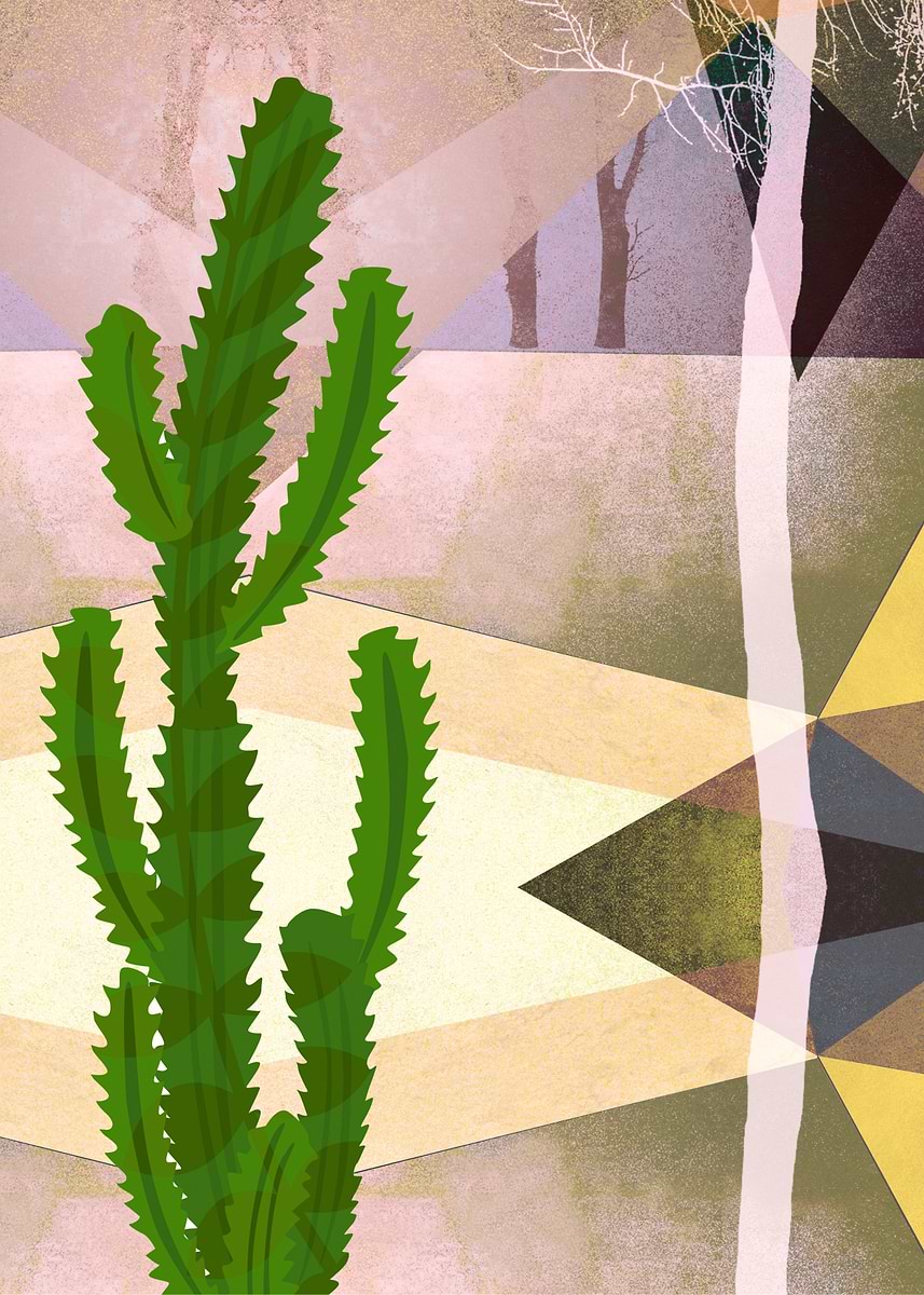 'CACTUS INTO GEOMETRIC 3' Poster, picture, metal print, paint by Pia ...