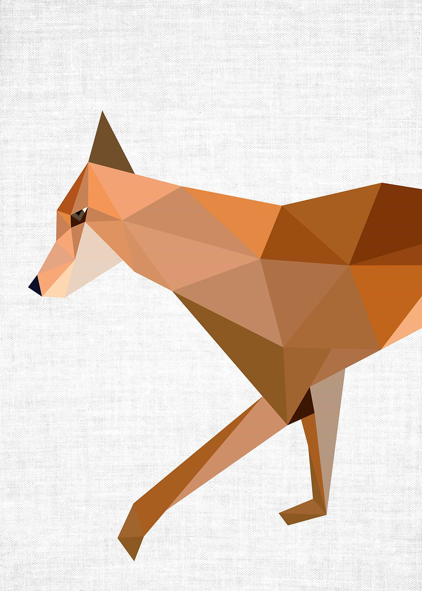 'Low Poly Dingo' Poster, picture, metal print, paint by Arnaldo ...