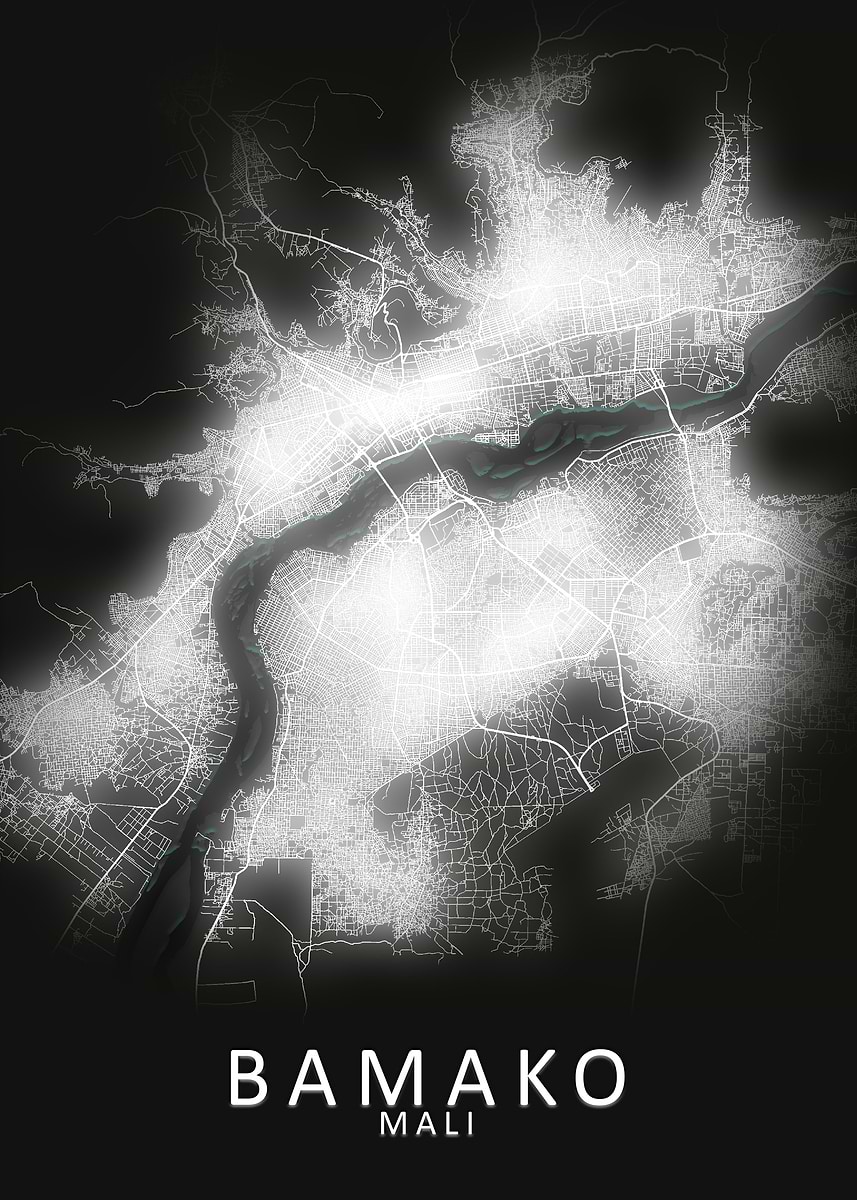 'Bamako Mali City Map' Poster, picture, metal print, paint by City Map ...