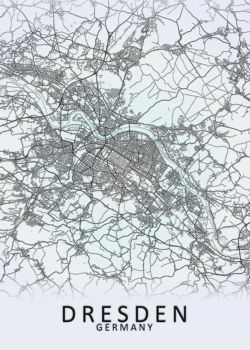 'Dresden Germany City Map' Poster, picture, metal print, paint by City ...