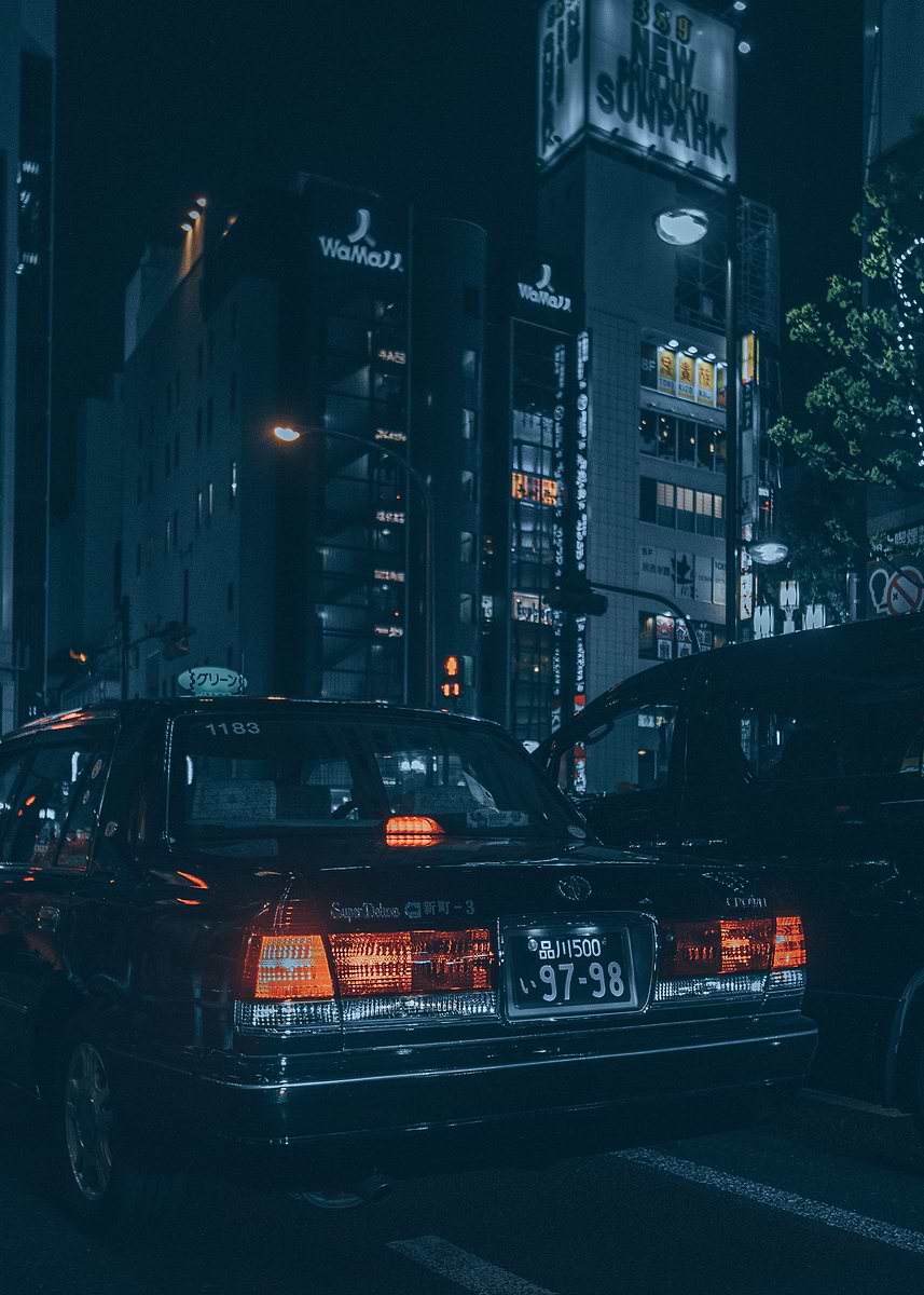 'Asian Cab' Poster, picture, metal print, paint by Mario Popescu | Displate